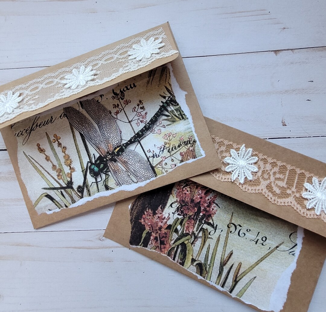 Embellished Envelopes for Scrapbooking, Kraft Envelopes With Lace, 2 ...
