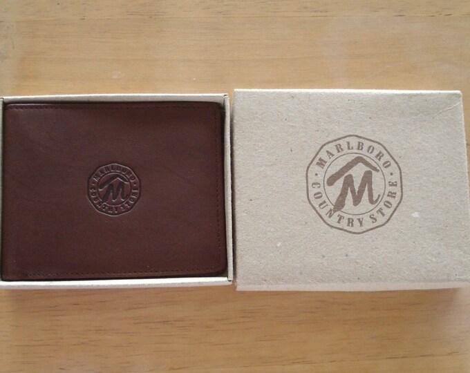 Vintage Genuine Leather MARLBORO Bi-fold Man's Wallet. - Etsy