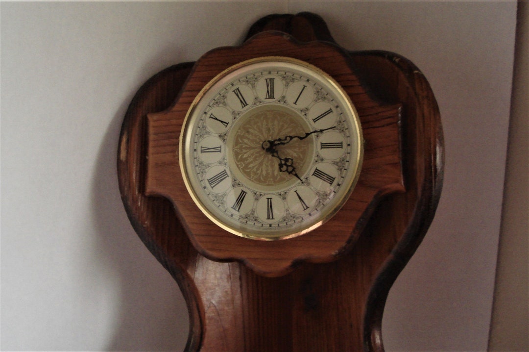Wall Mounted Corner Wood Clock AS IS. - Etsy