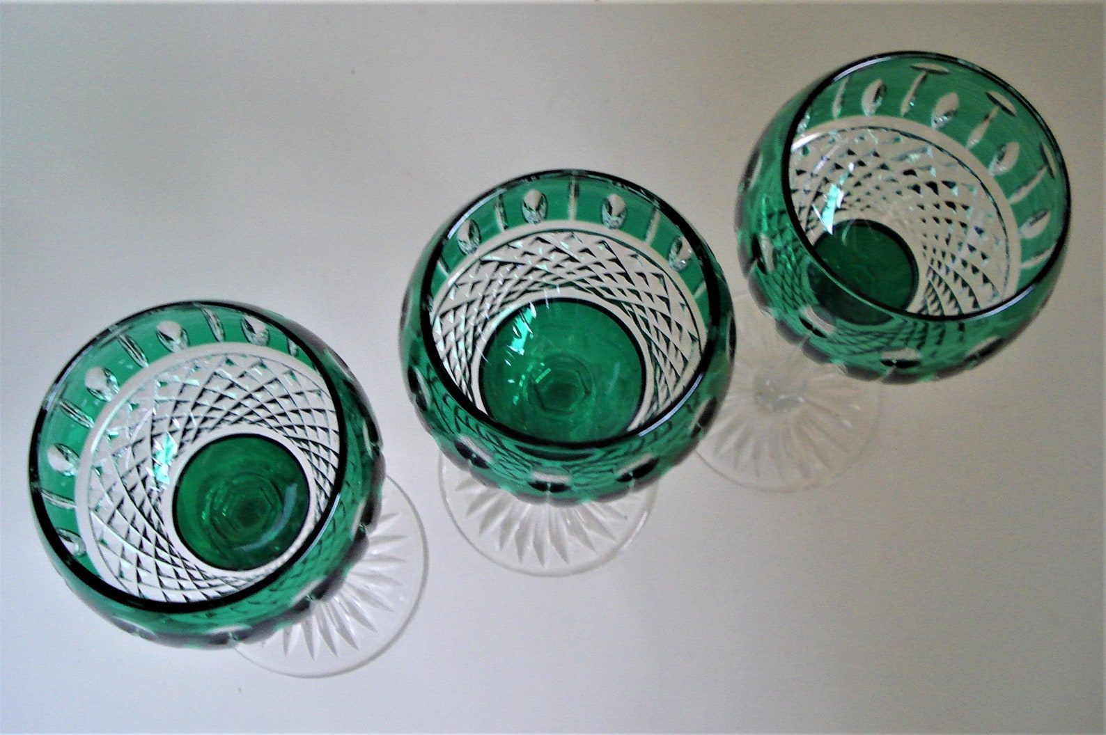 EUROPEAN Lead Crystal Emerald Cut to Clear Wine Glasses. - Etsy