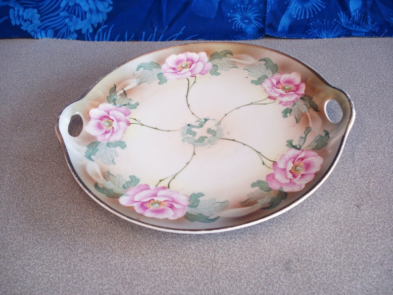 Vintage THREE CROWNS China Germany Hand Painted Porcelain Charger ...