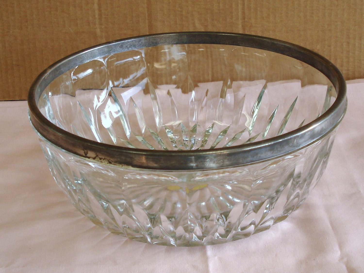 Vintage LEONARD Italy Lead Crystal With Metal Silver Plated - Etsy