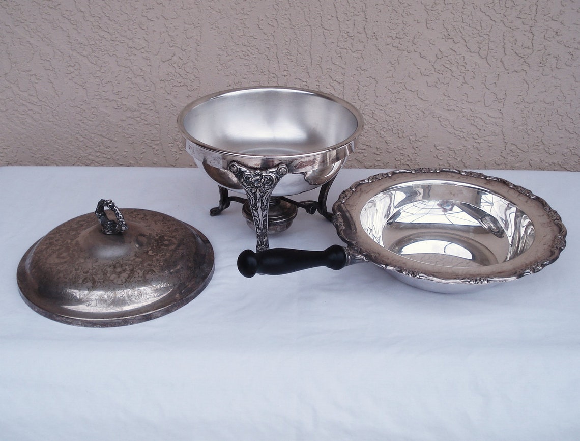 Vintage Silver Plated Chafing Dish Bowl Buffet Food Warmer. - Etsy