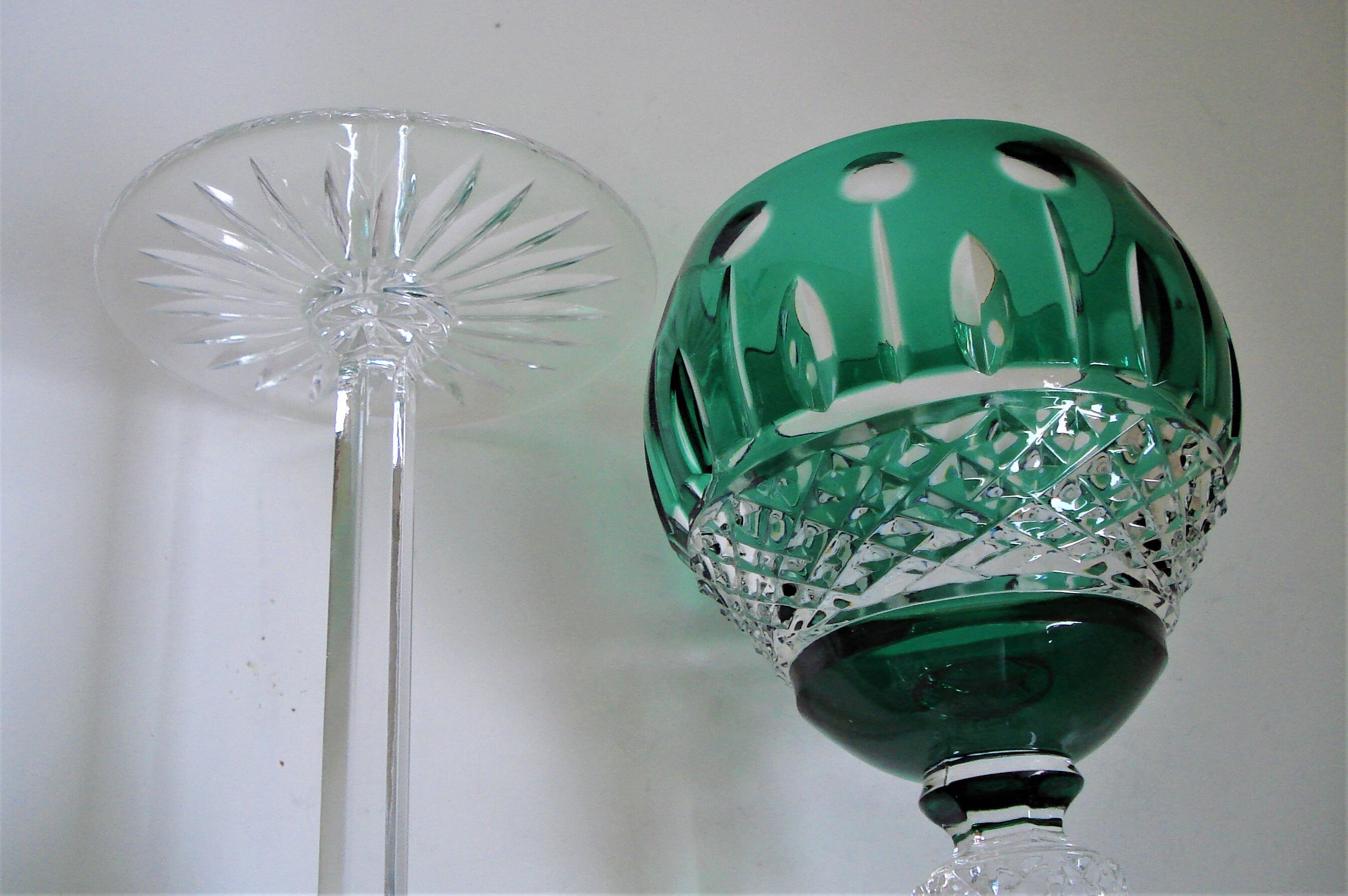 EUROPEAN Lead Crystal Emerald Cut to Clear Wine Glasses. - Etsy