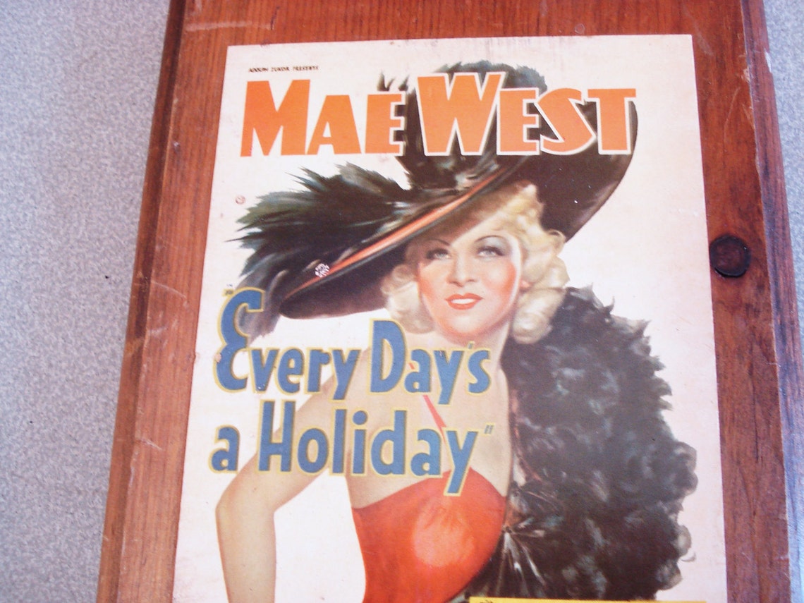 Vintage PARAMOUNT PICTURE Mae West Every Day A Holiday Print. - Etsy