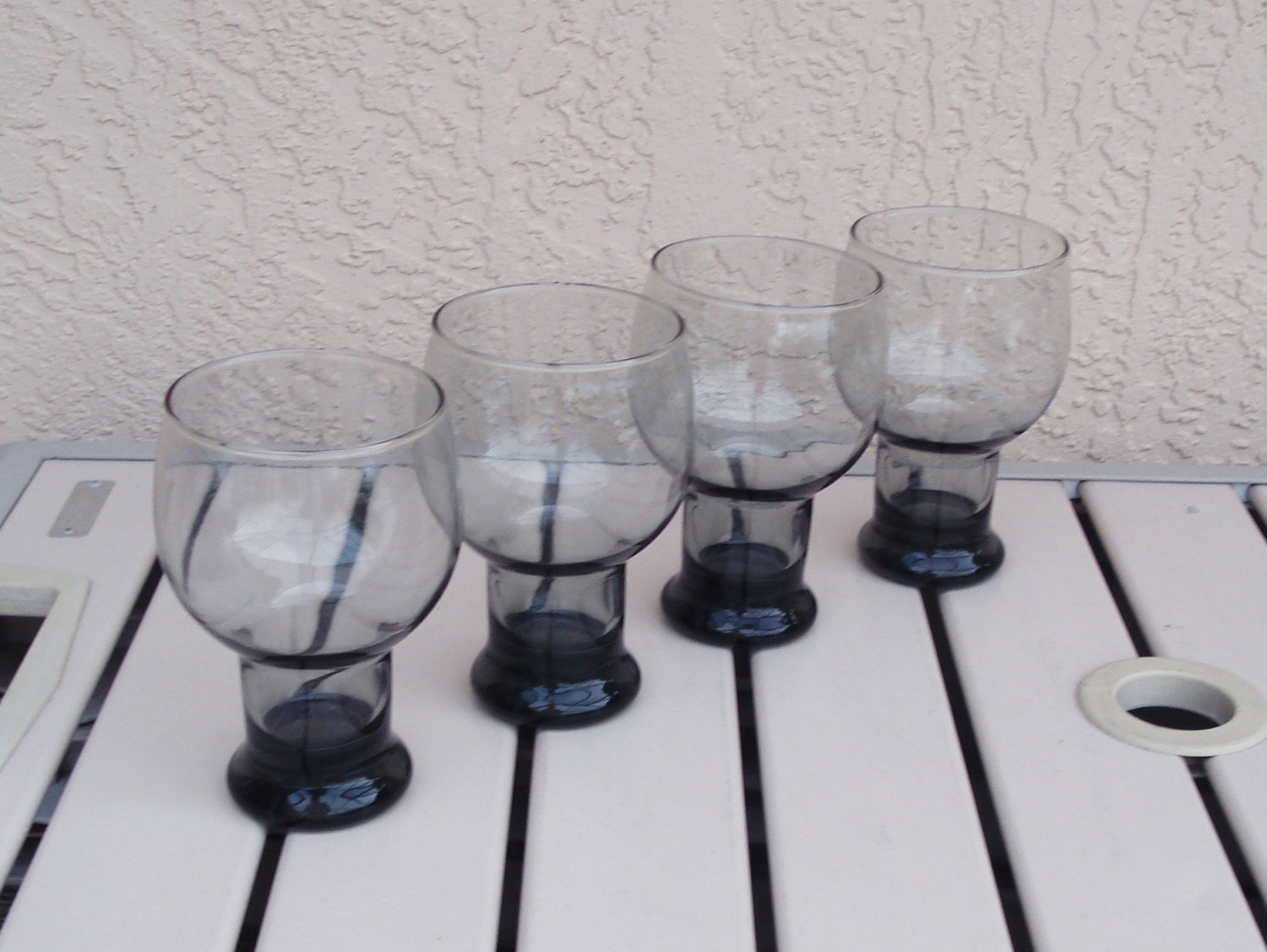 Set of 4 Clear Smokey Color Glass Beverage Tumblers Glasses. - Etsy