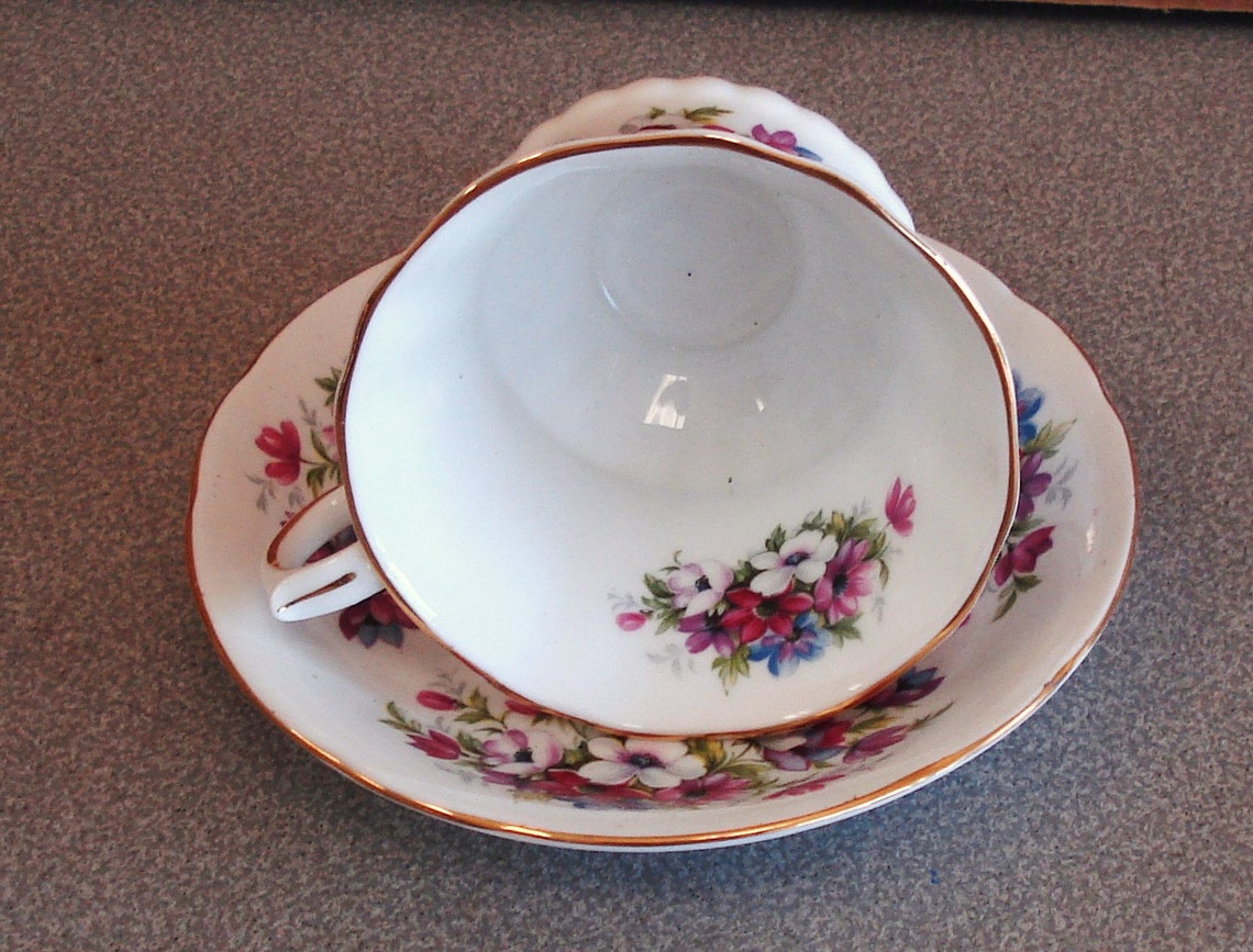 Vintage PARAGON China FLOWER FESTIVAL Pattern England Footed Cup and ...