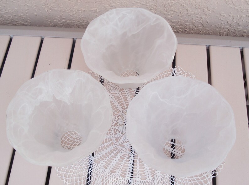 Frosted Swirl Design Glass 3 Light Lamp Shades. - Etsy