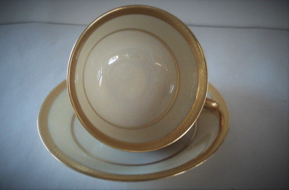 LENOX Gold Warranted Bone China Footed Tea Cup And Saucer. | Etsy