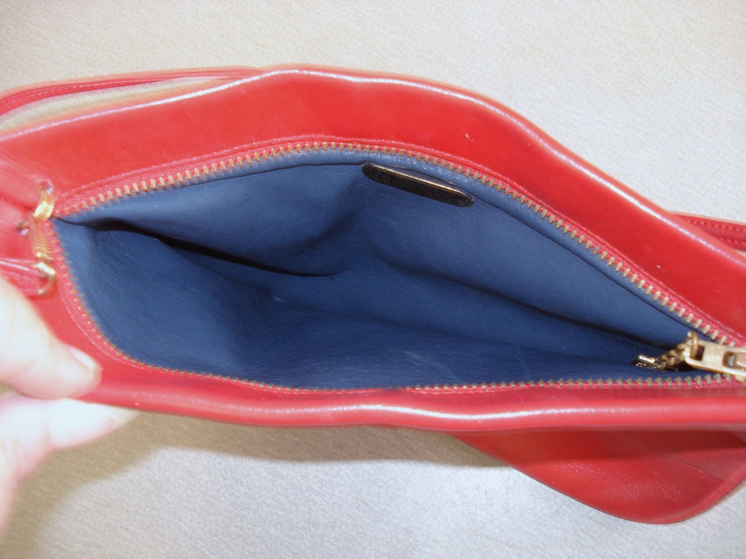 ANNE KLEIN for CALDERON Red Genuine Leather Purse Bag Handbag. - Etsy