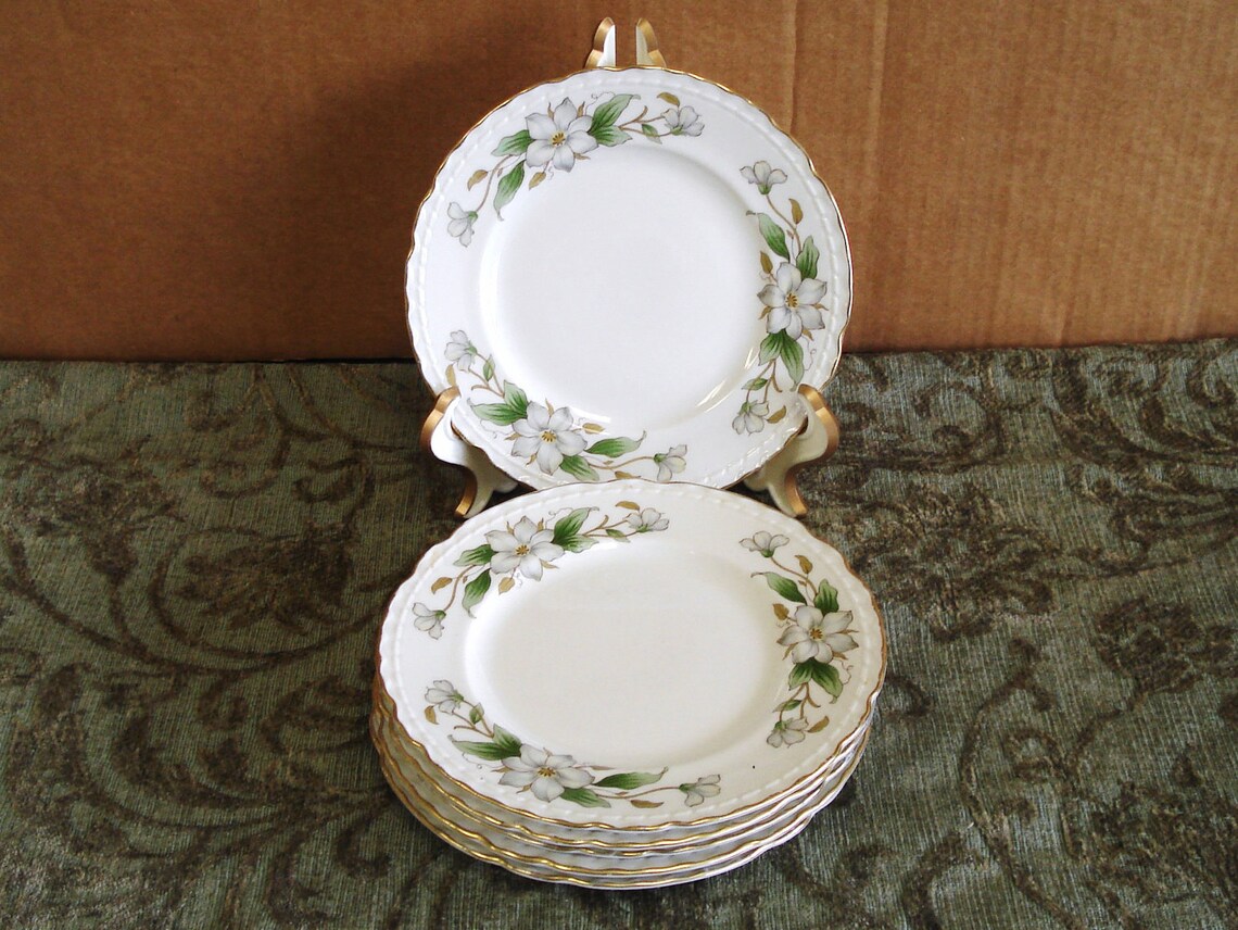 Vintage Princess China Bridal Wreath Pattern Japan 6 Bread and Butter ...