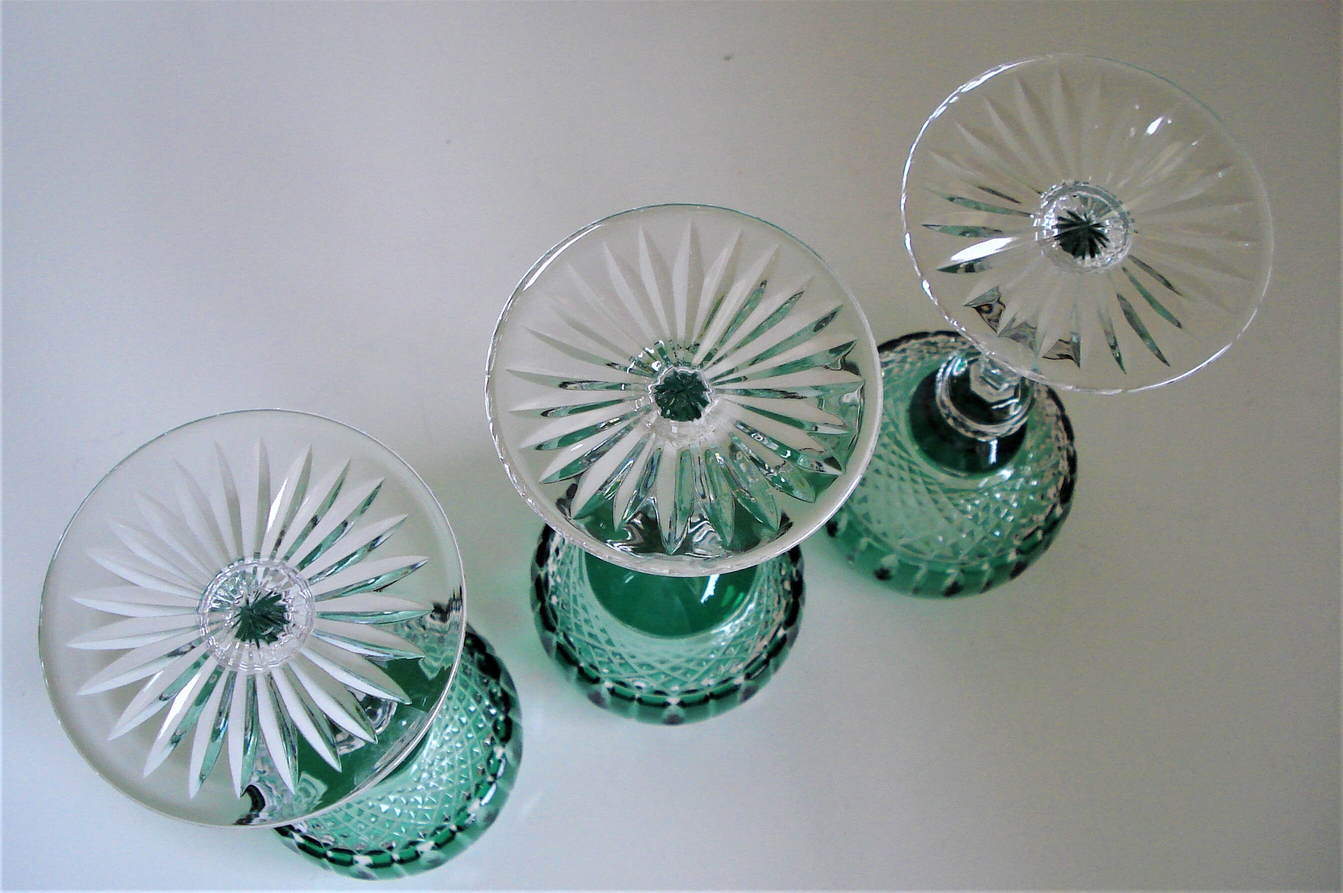 EUROPEAN Lead Crystal Emerald Cut to Clear Wine Glasses. - Etsy