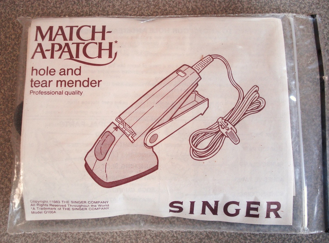 Vintage SINGER MATCH-A-PATCH Hole Tear Mender. - Etsy