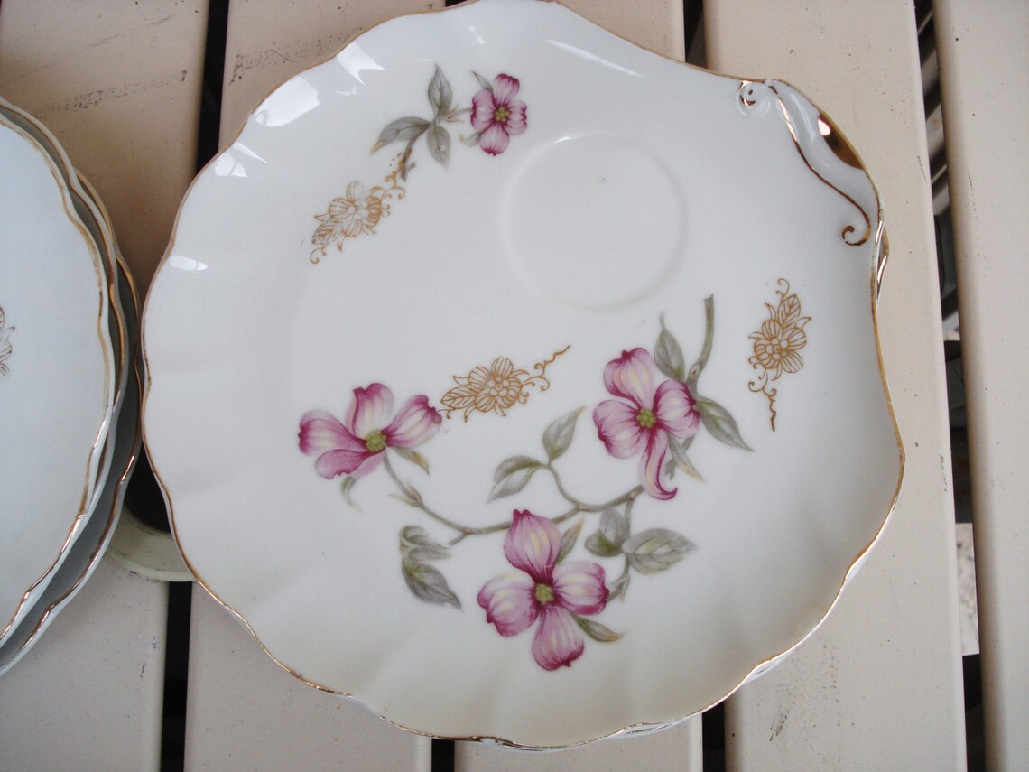 Porcelain Sea Shell Shape Snack Plates With Floral Print - Etsy