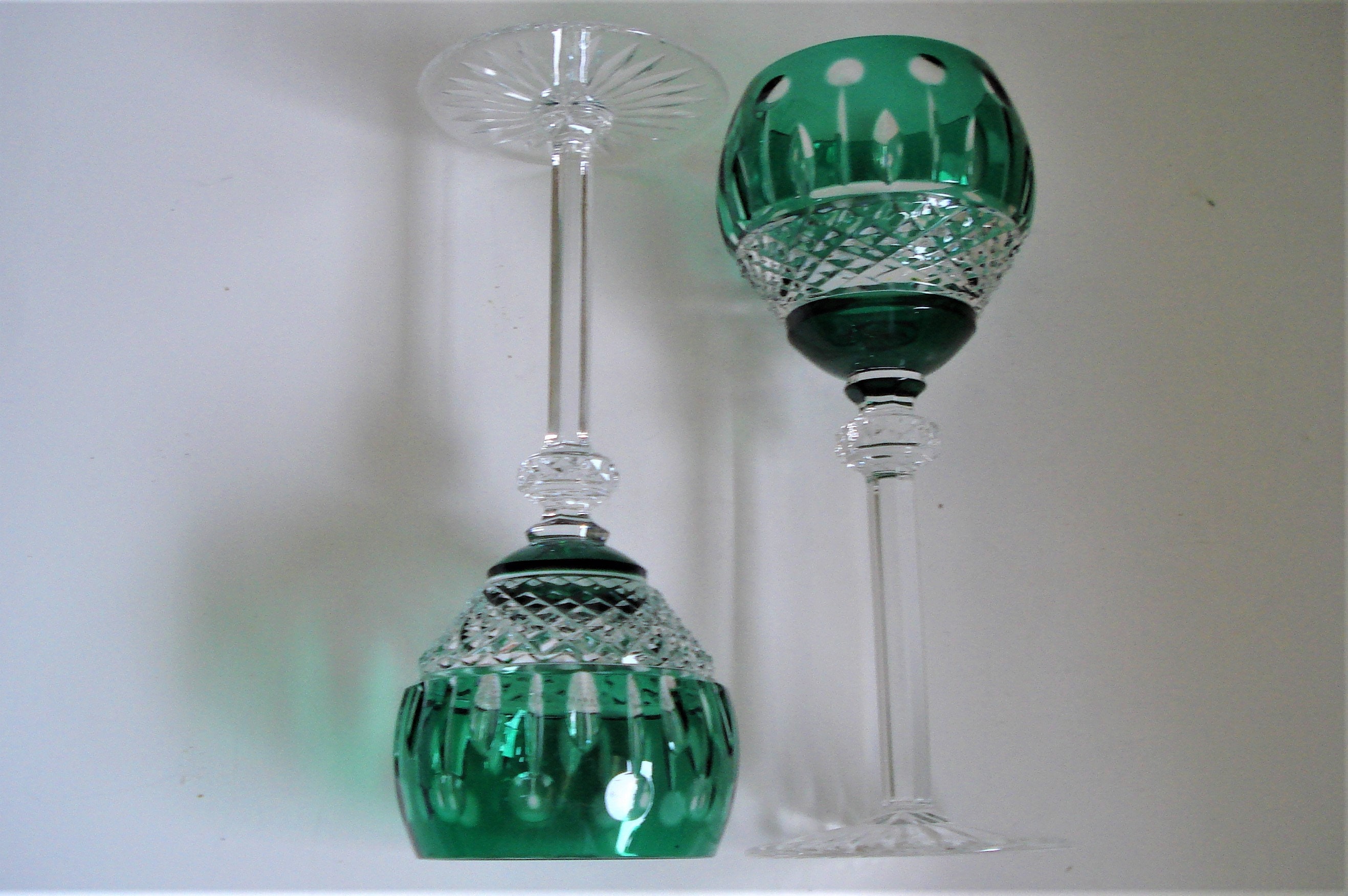 EUROPEAN Lead Crystal Emerald Cut to Clear Wine Glasses. - Etsy