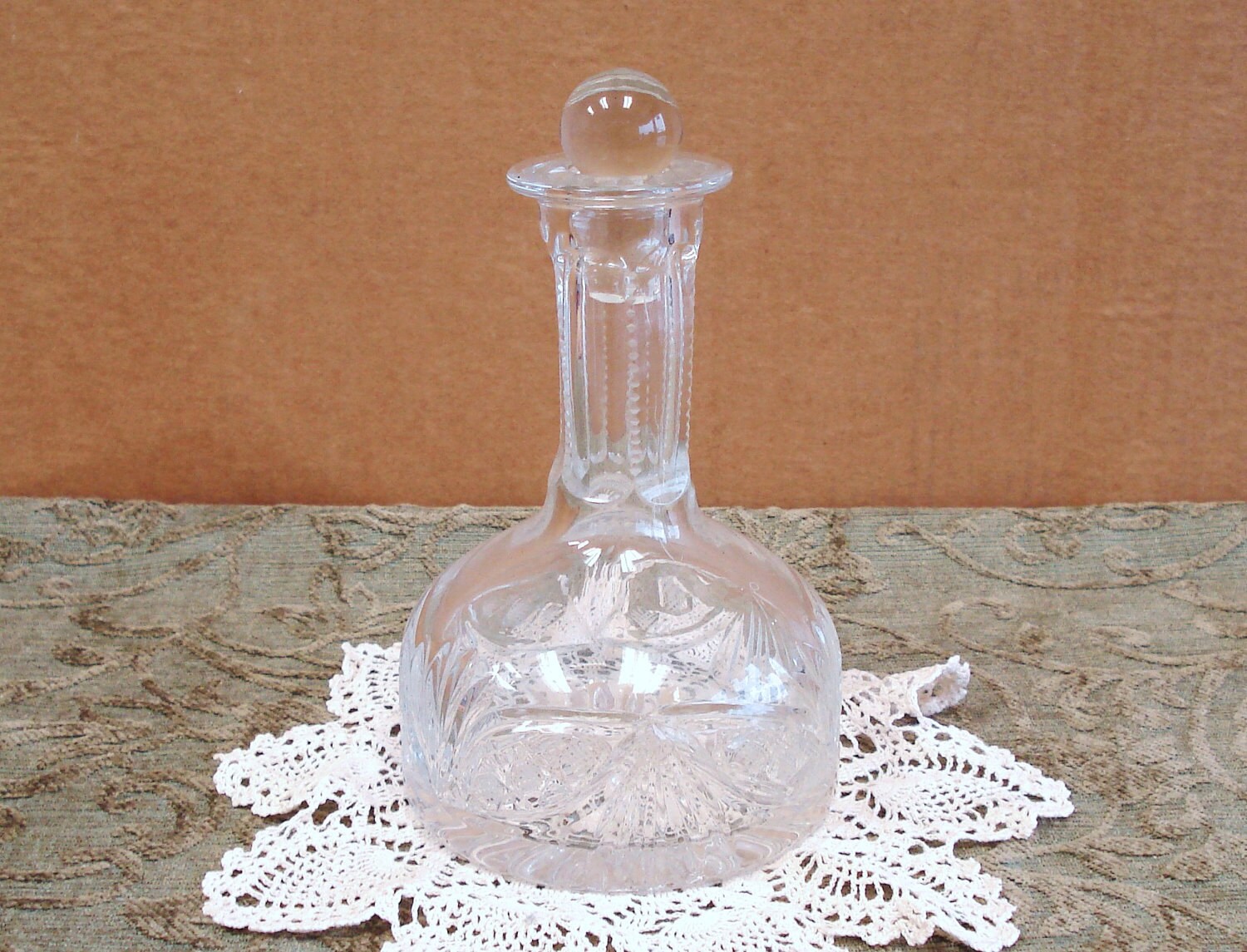 Vintage Hand Cut Lead Crystal SHIPS Decanter. - Etsy
