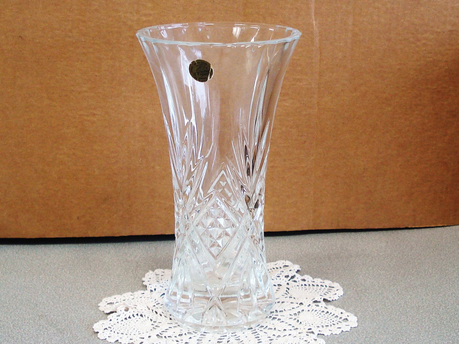 Vintage Art Glass 24% Lead Crystal Vase by CRYSTAL D' ARQUES France. - Etsy