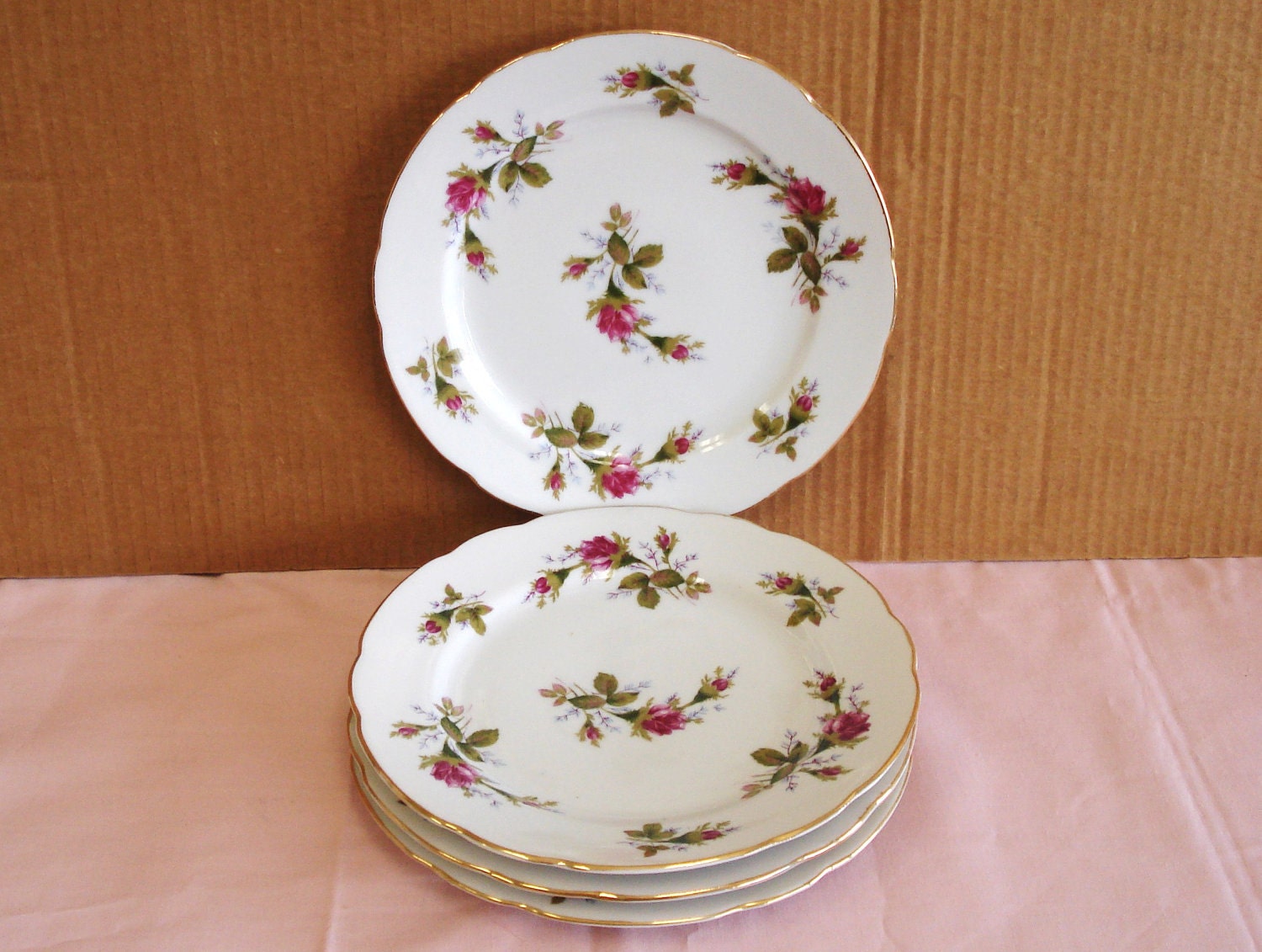 Vintage LEFTON CHINA Hand Painted 4 Salad Lunch Desert Plates. - Etsy