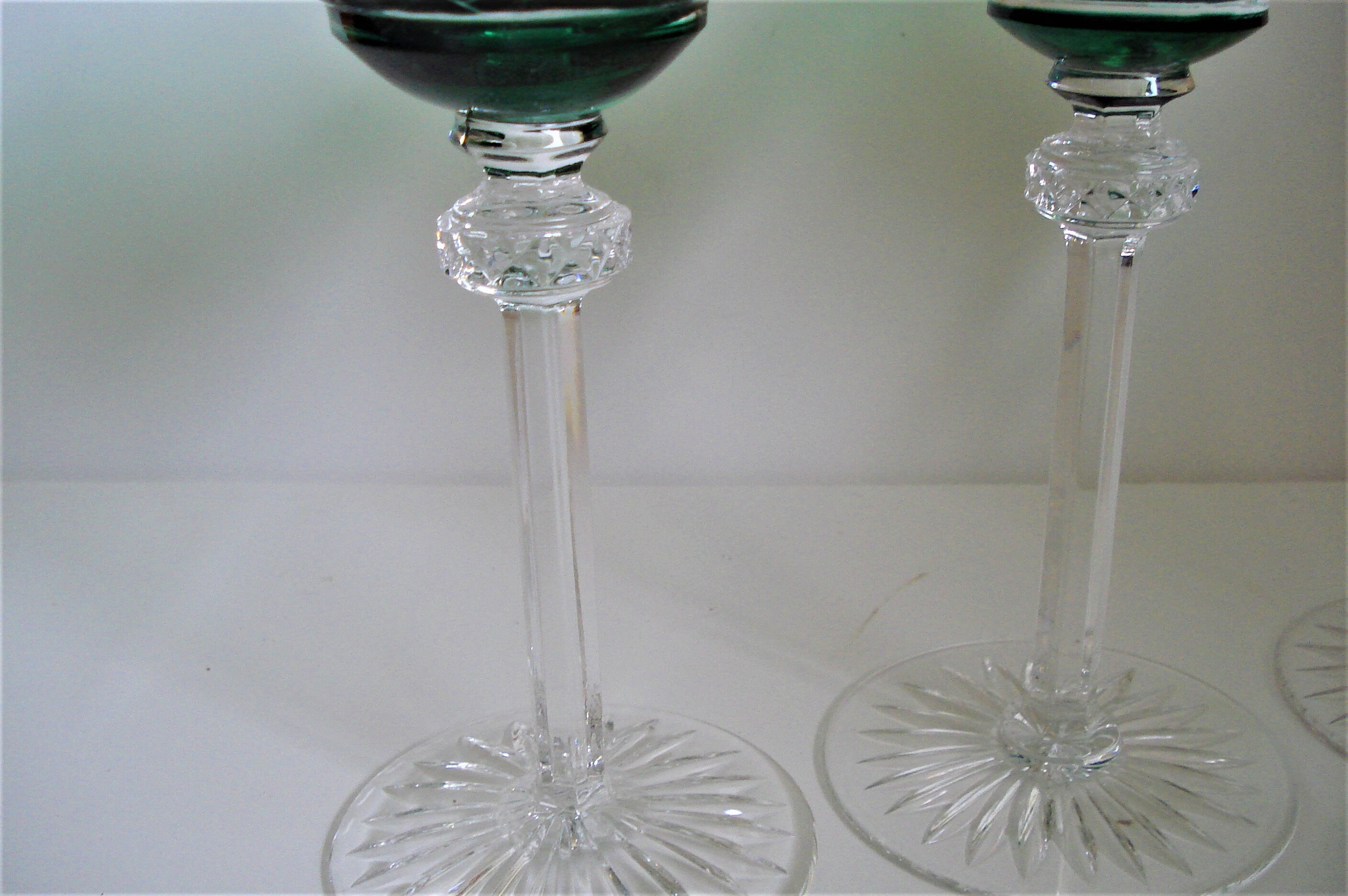 EUROPEAN Lead Crystal Emerald Cut to Clear Wine Glasses. - Etsy