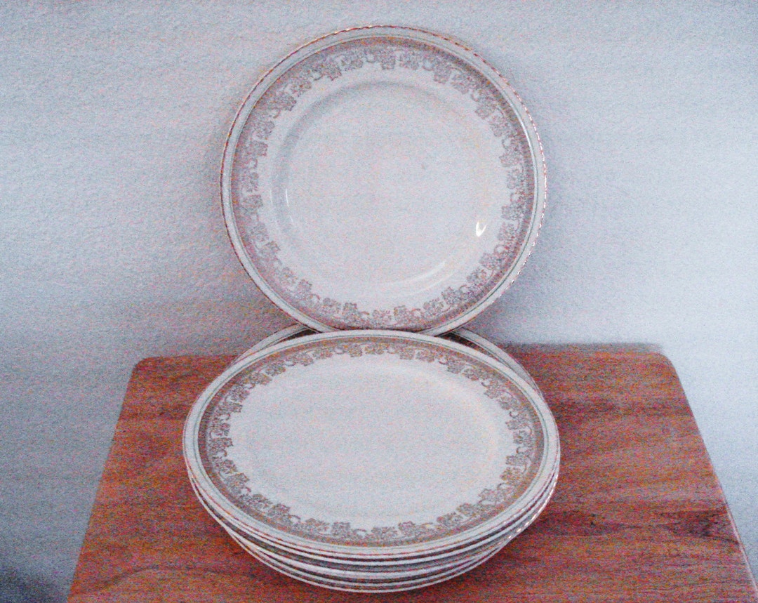Vintage AGR Crown Ducal Set of 11 Gold Warranted Dinner Plates Circa ...