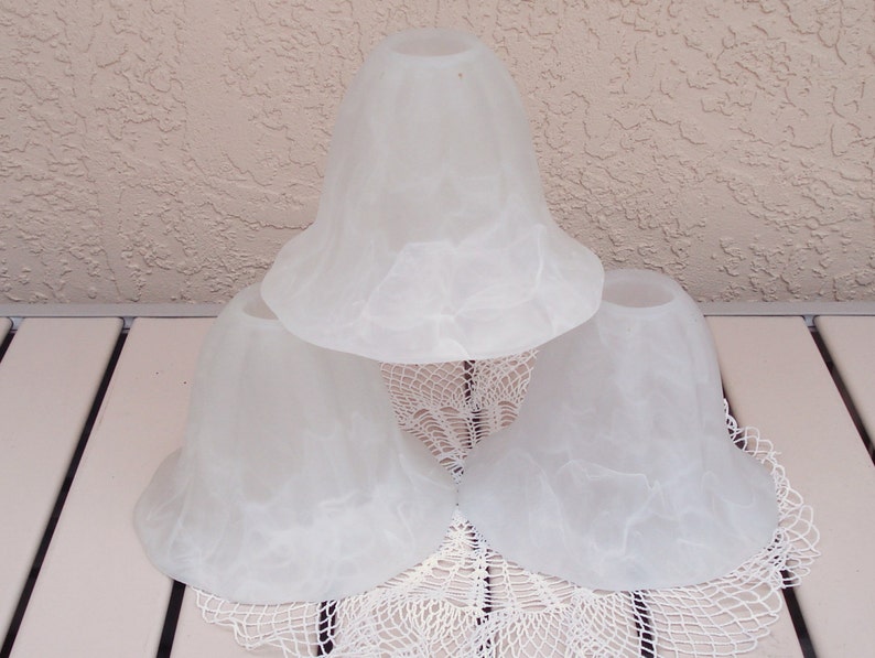 Frosted Swirl Design Glass 3 Light Lamp Shades. - Etsy