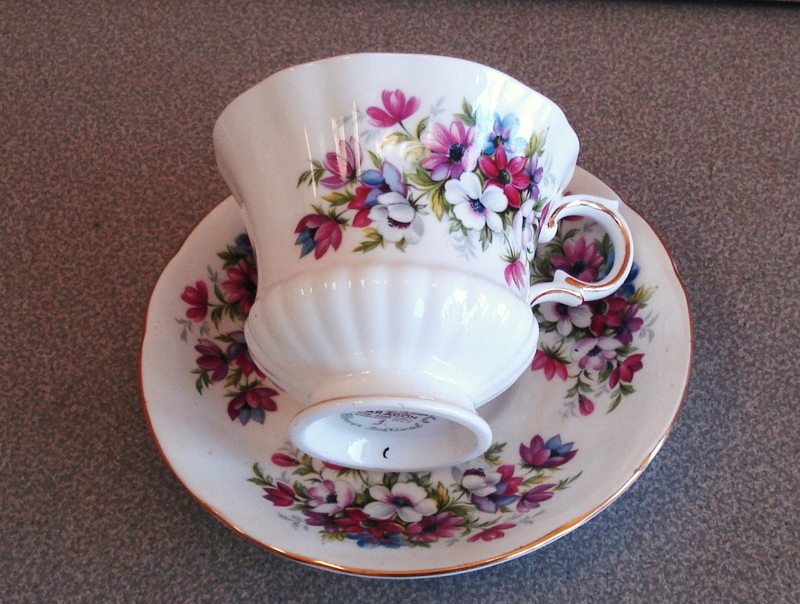 Vintage PARAGON China FLOWER FESTIVAL Pattern England Footed Cup and ...