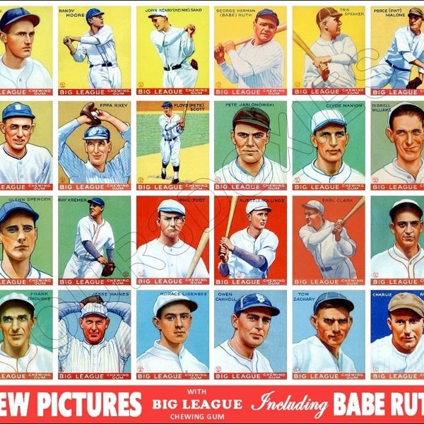 Babe Ruth Baseball Card - Etsy