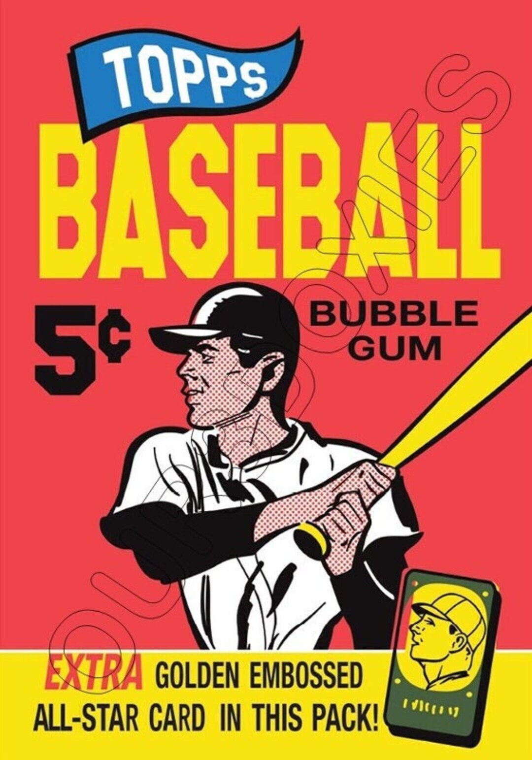 1965 Topps Wax Pack Wrapper Store Counter Standup Sign Repro - Etsy