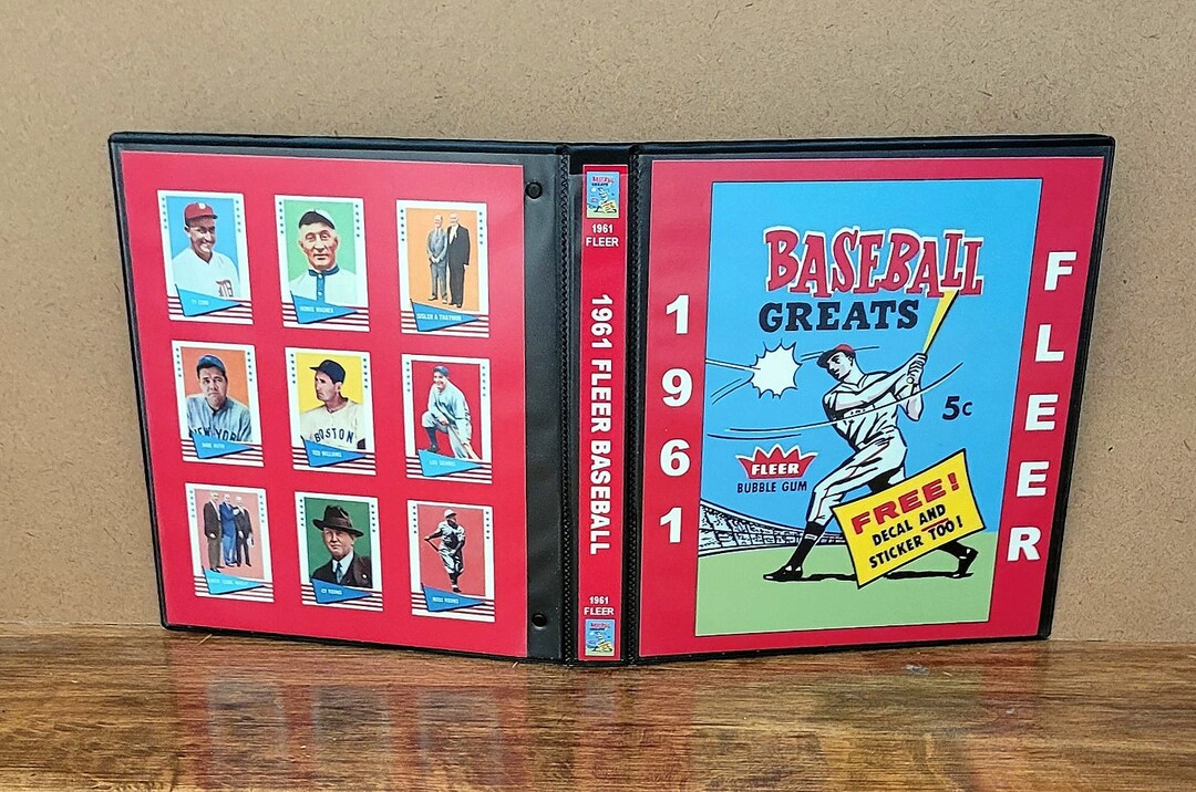 1961 Fleer Baseball Cards Custom Made 1 Inch Album Binder FREE SHIPPING ...