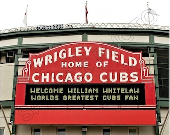 Personalized Wrigley Field Sign Canvas 8x10 Chicago Cubs - Etsy