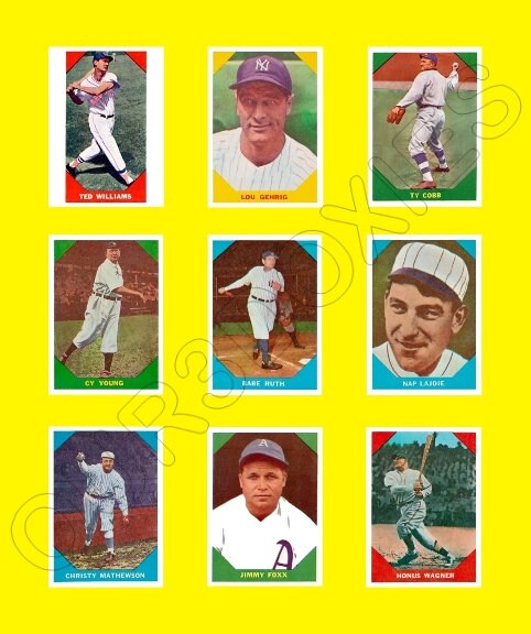 1960 Fleer Baseball Cards Custom Made Binder Inserts 3 Sizes FREE ...