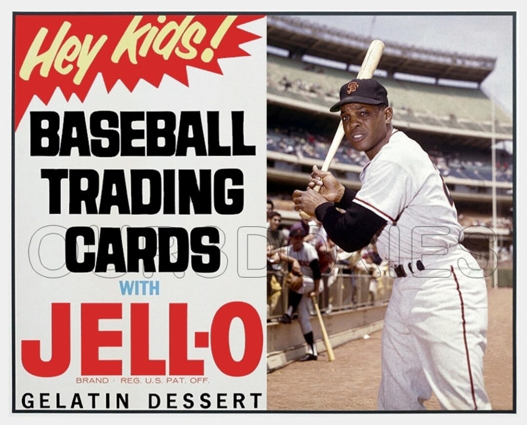 1963 Willie Mays Jello Store Counter Advertising Standup Sign Repro - Etsy