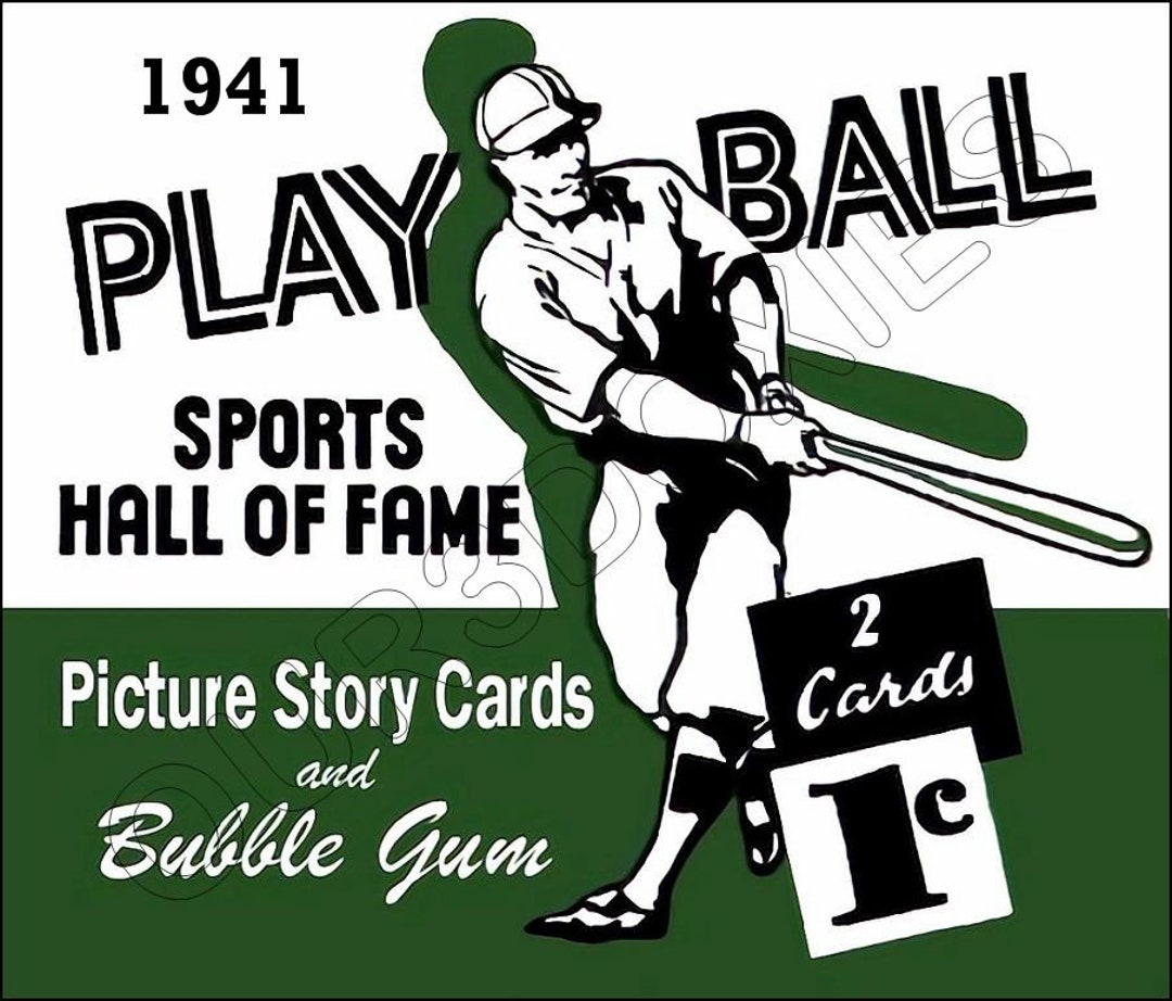 1941 Play Ball Wrapper Baseball Cards Store Counter Advertising Standup ...