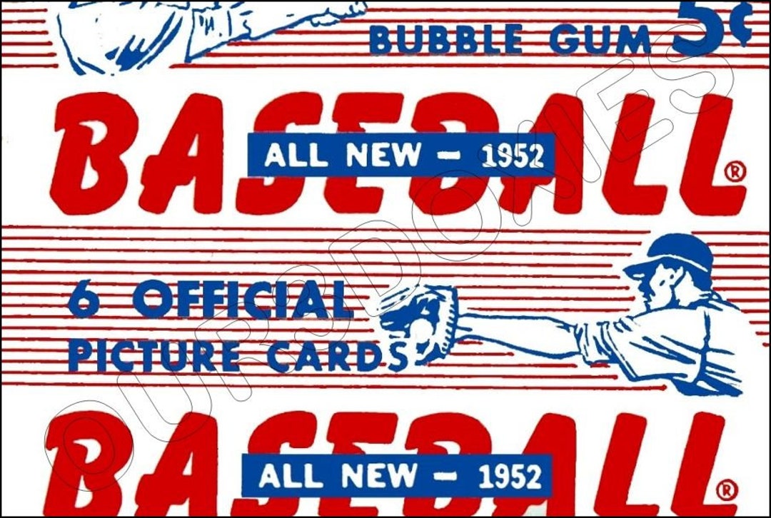 1952 Bowman Baseball Cards Store Counter Advertising Standup Sign Repro ...