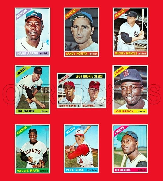 1966 Topps Baseball Cards Custom Made Binder Inserts 3 Sizes - Etsy