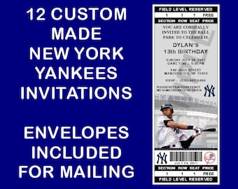 Yankees Birthday Invitations Etsy