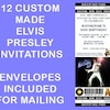 12 Personalized Elvis Presley Party Invitations FREE SHIPPING ...
