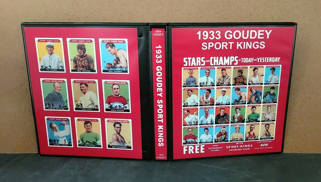 1933 Goudey Sport Kings Baseball Cards Custom Made Binder Inserts 3 ...