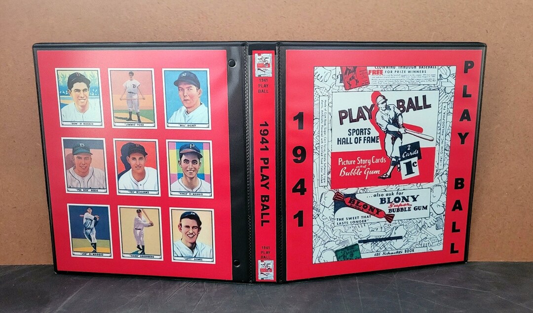 1941 Play Ball Baseball Cards Custom Made Binder Inserts 3 Sizes FREE ...