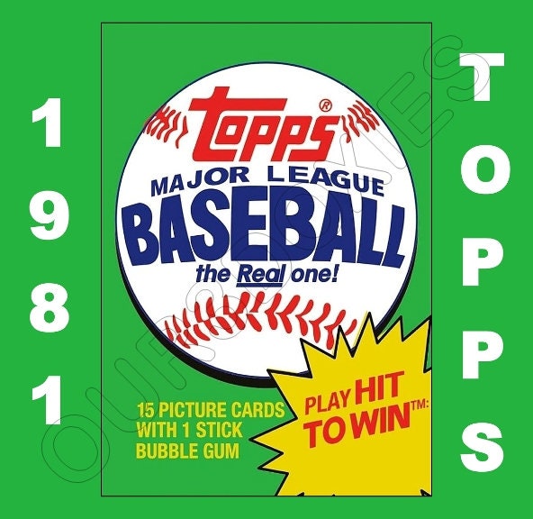 1981 Topps Baseball Cards Custom Made Binder Inserts 3 Sizes - Etsy