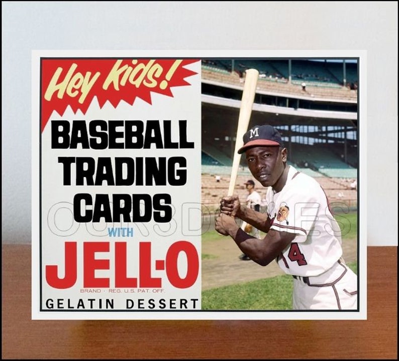1963 Hank Aaron Jello Store Counter Advertising Standup Sign - Etsy