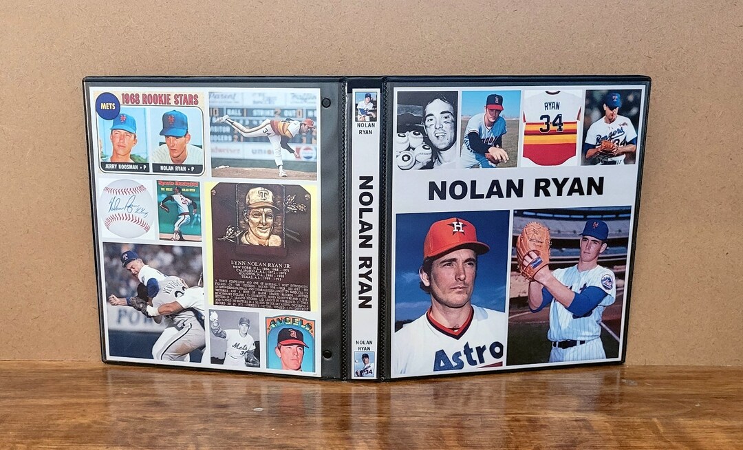 Nolan Ryan Baseball Cards Collectibles Custom Made Binder Inserts 3 ...