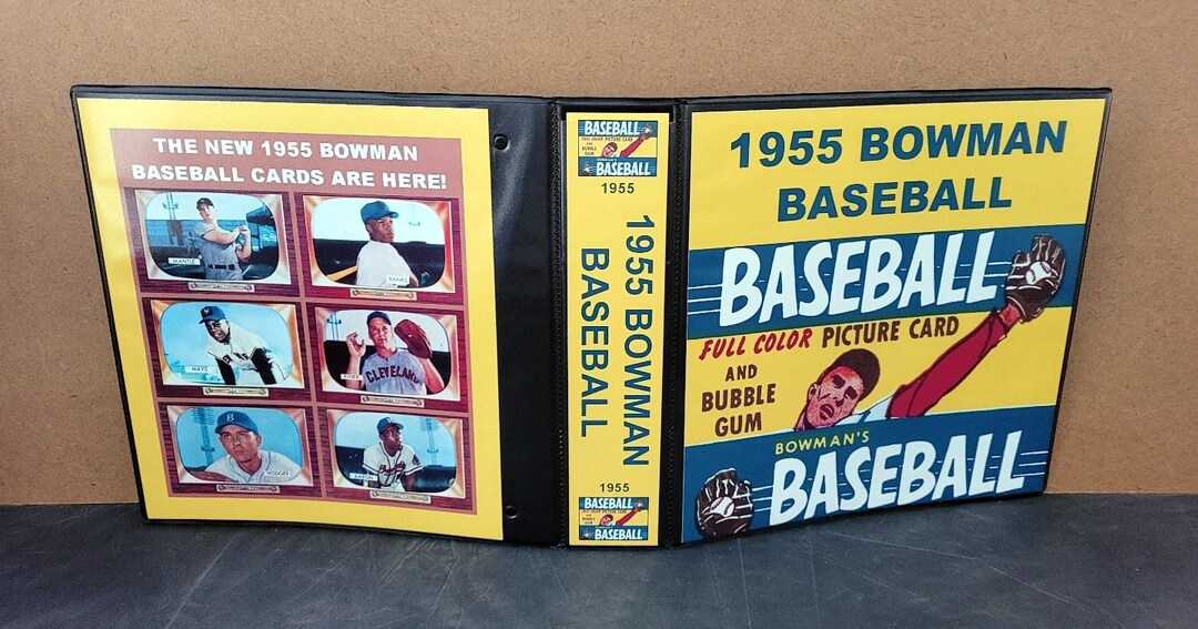 1955 Bowman Baseball Cards Custom Made 2 Inch Album Binder FREE ...