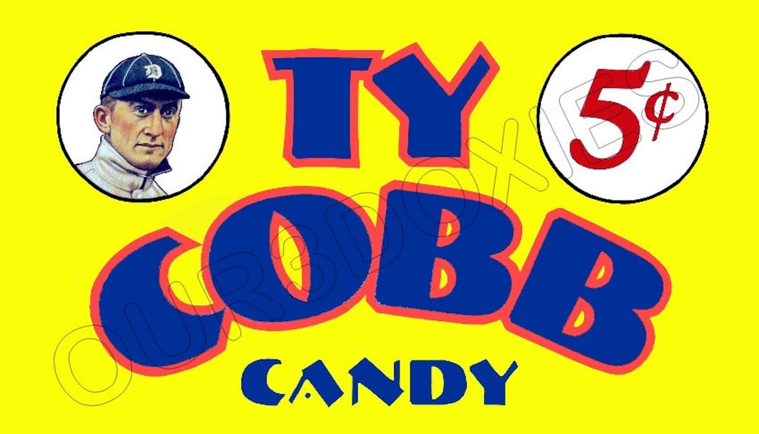 1920's Ty Cobb Candy Store Counter Standup Sign Repro Detroit Tigers ...