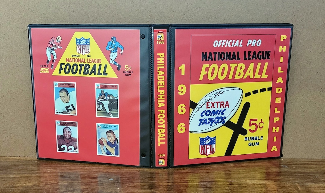 1966 Philadelphia Football Cards Custom Made 1 Inch Album Binder FREE ...