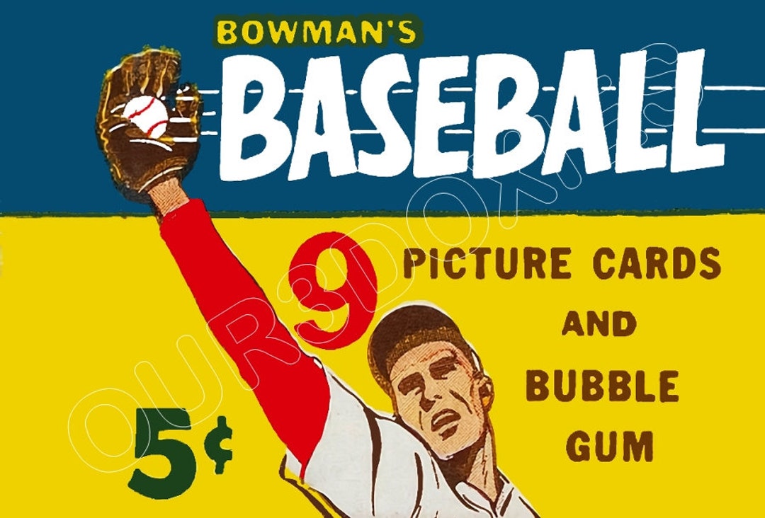 1955 Bowman Baseball Cards Store Counter Advertising Standup Sign Repro ...