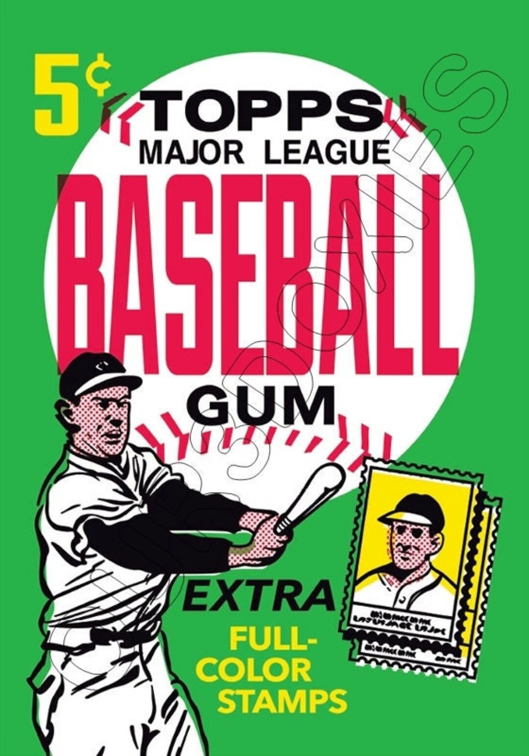 1962 Topps Wax Pack Wrapper Store Counter Standup Sign Repro - Etsy