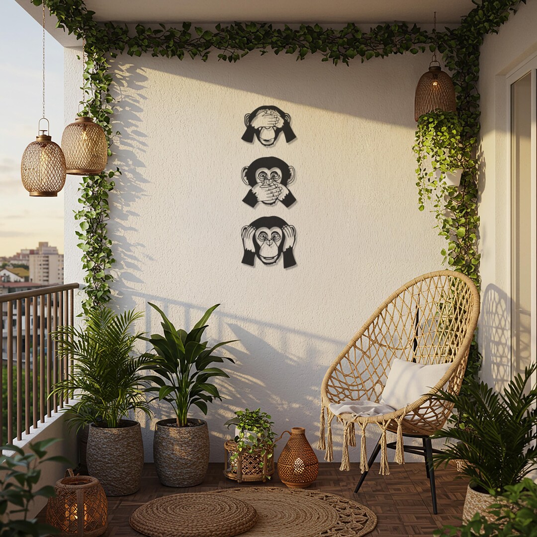 Handmade Three Wise Monkeys Metal Wall Art: Philosophical Home Decor - Etsy