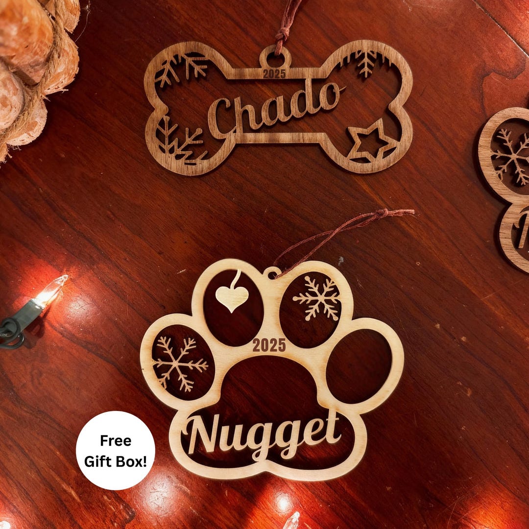 Personalized Dog Ornament Custom Paw Decoration Christmas Gift Pet ...