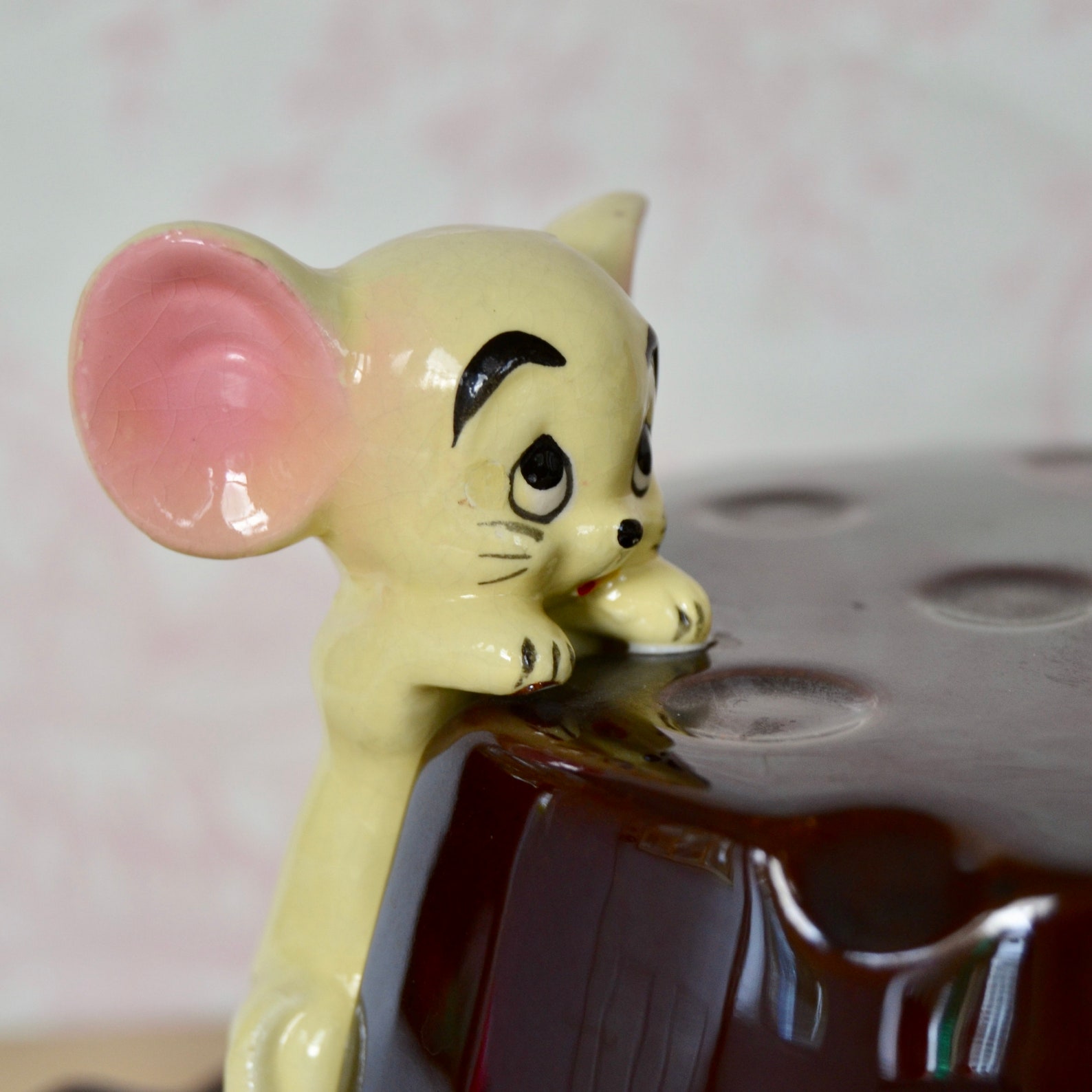 Vintage Cheese Tray With Ceramic Mice on Cover With Dish Made - Etsy